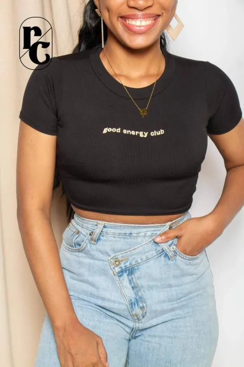Energy Statement Basic Knitted Crop Top | Lazada PH