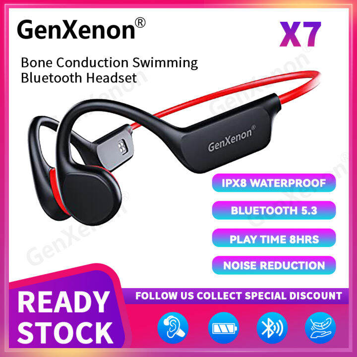 GenXenon X7 Bone Conduction Headphones Bluetooth Open-Ear IPX8 32G ...