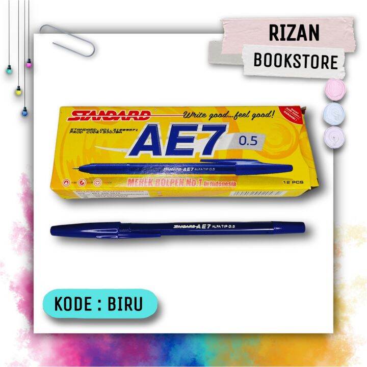 Pulpen / Bulpen / Bolpoint Standard AE7 0,5 Warna Biru | Lazada Indonesia