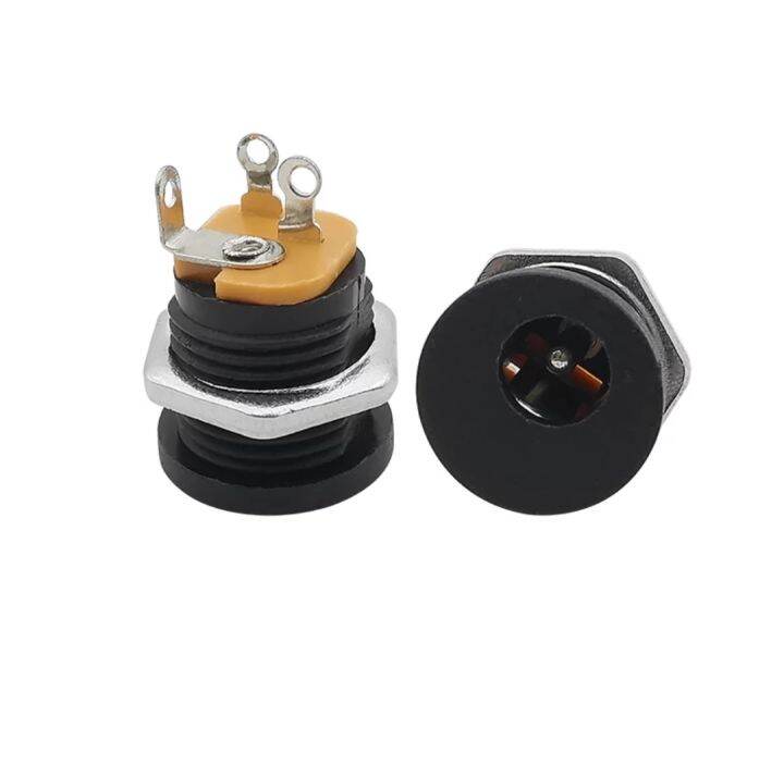 5.5X2.1Mm DC Power Socket Plug Jack DC Konektor Bulat Lubang Sekrup Mur ...