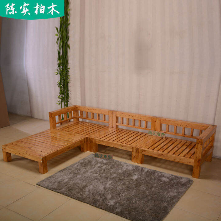New Chinese Style Solid Wood Sofa Combination Modern Simple Small ...