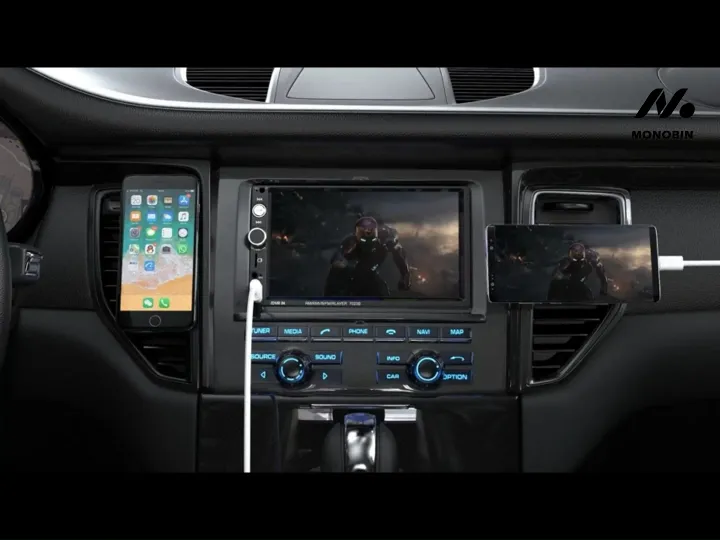 （With 12 Bead Camera) Car MP5 Stereo 7018B 7 Inch 2 Din Universal Audio ...