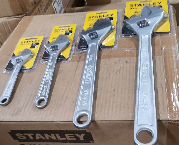 STANLEY ADJUSTABLE WRENCH - SATIN FINISH FULLY HARDENED/ TEMPERED JAWS ...