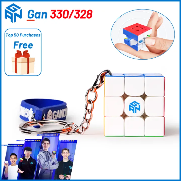 GAN328 GAN330 GAN KeyChain Cube 3x3 3X3X3 Black Stickers Stickerless School bag's Ornaments ...