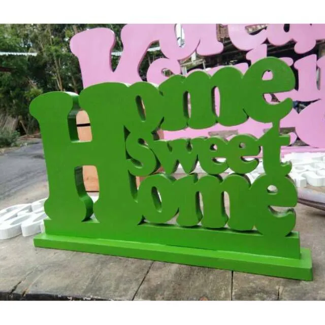 Tulisan kayu home sweet home minimalis /hiasan kayu /woodletter | Small ...