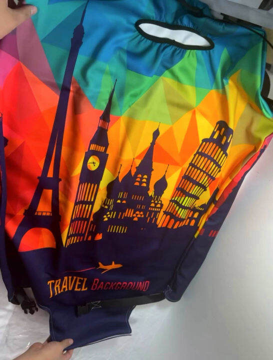 COSLIFE Travel Background Thickened Luggage Cover 18/24/28/32 Inch High ...