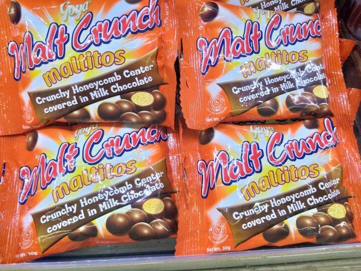 GOYA MALT CRUNCH MALTITOS (30g. x 4packs) crunchy honeycomb covered ...