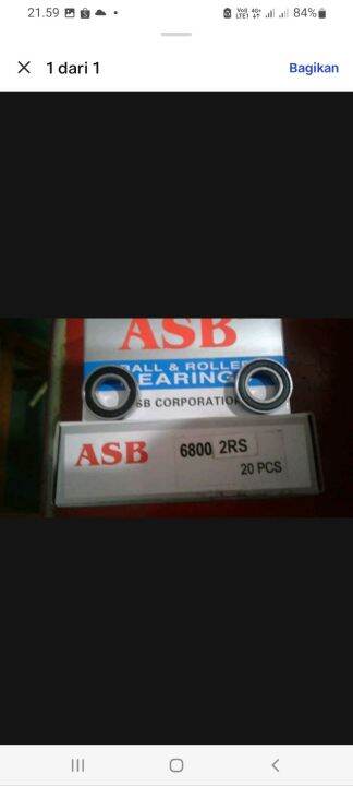 Ball bearing 6800 2RS ASB | Lazada Indonesia