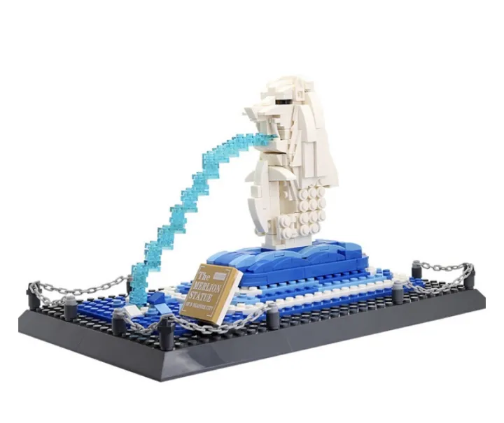 WANGE Architecture Merlion Statue Singapore (503 Bricks) | Lazada PH
