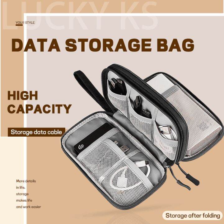 Double layer travel storage bag portable large capacity waterproof ...