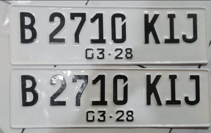plat mobil asli pakai logo ketokan dan korlantas kiri kanan putih hitam ...