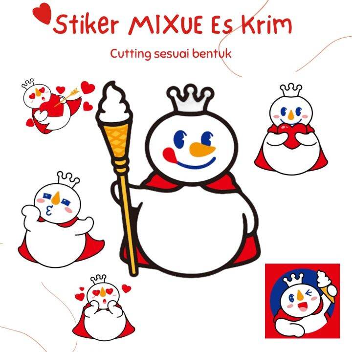 Sticker Mixue Es Krim per 1 pcs Stiker Mixue Stiker logo Mixue Stiker ...