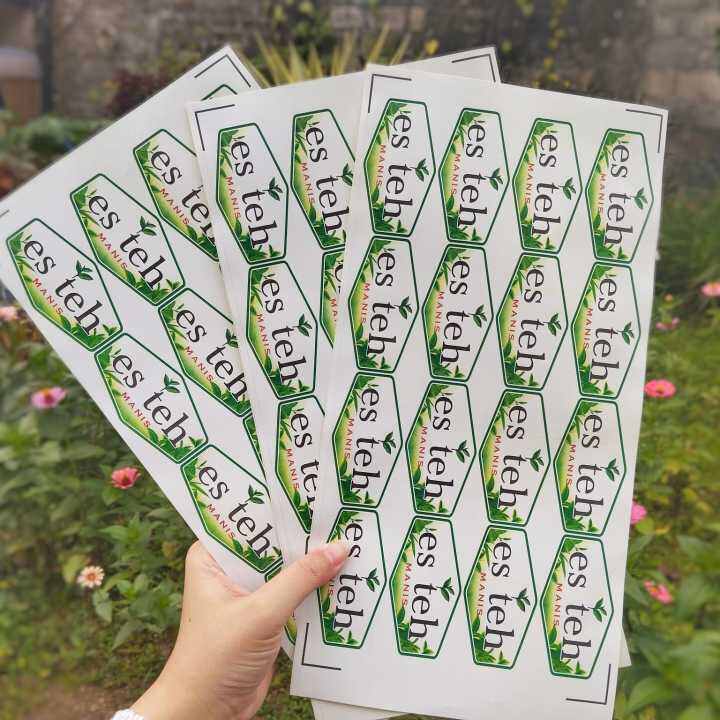 stiker label minuman es teh manis | Lazada Indonesia