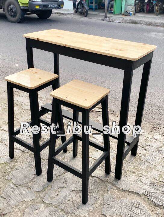 Meja Bar meja caffe meja dingding full katu jati | Lazada Indonesia
