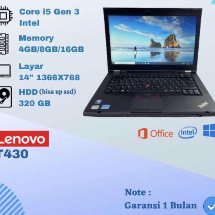 LAPTOP LENOVO THINKPAD T430 i5 GEN3 RAM 16 GB SSD 512 GB PROMO MURAH BAGUS BERGARANSI | Lazada ...