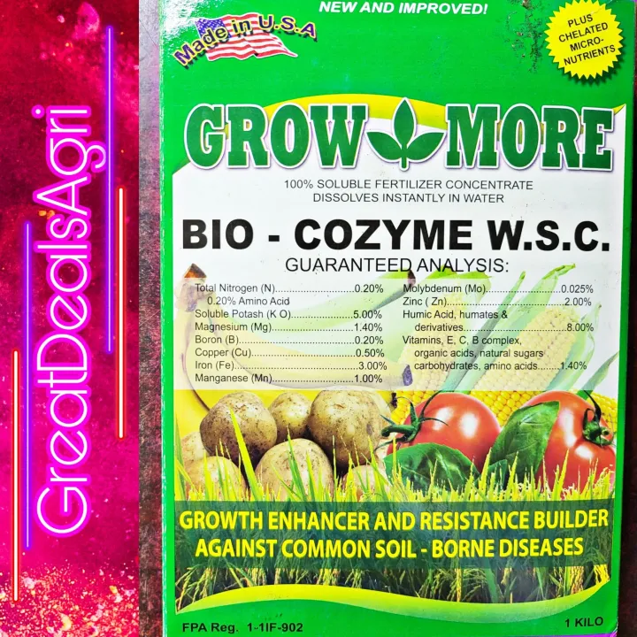GROW MORE FERTILIZER BIO-COZYME W.S.C (1 KILO) GROW MORE | Lazada PH