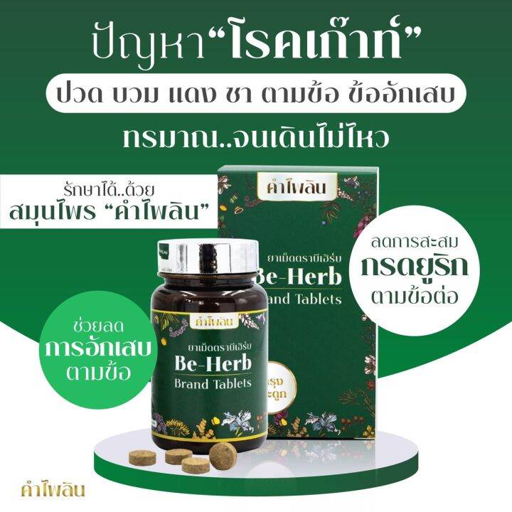 (KPL) บีเฮิร์บคำไพลิน BEHERB KHAMPAILIN ผลิตภัณฑ์ธรรมชาติ กระดูกและข้อ เก๊าท์ กรดยูริคและเก๊าต์ ...