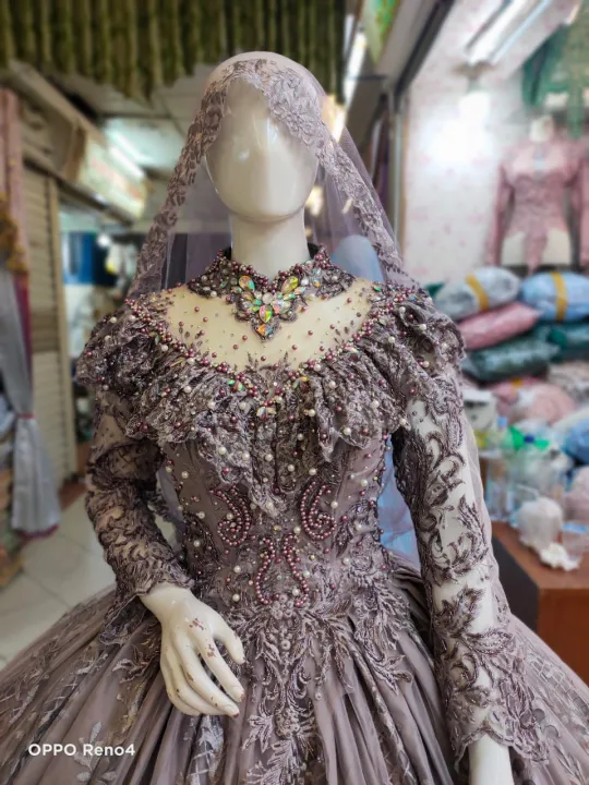 gaun pengantin ungu taro | Lazada Indonesia