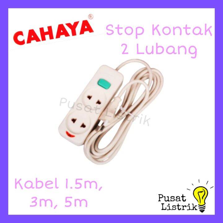 Stop Kontak 2 Lubang+Kabel 1.5M SC-752 Cahaya Kuningan Saklar On/Off | Lazada Indonesia