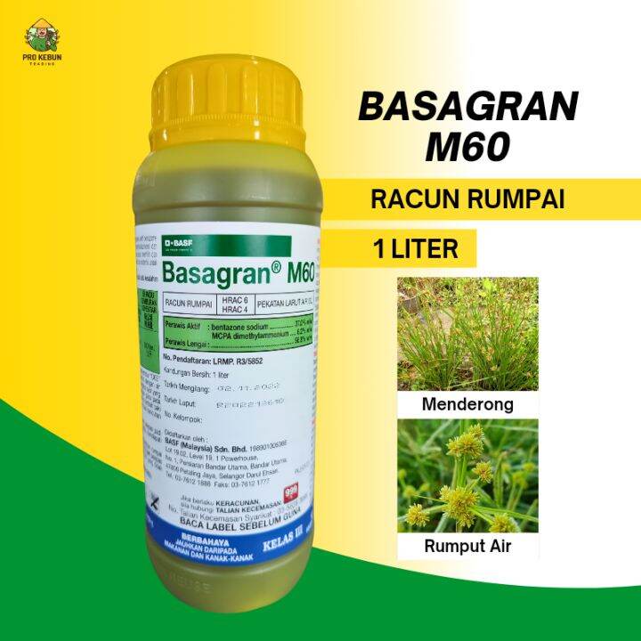 Basagran M60 1 Litre Herbicide Racun Rumpai Padi Rumput Air Menderong ...
