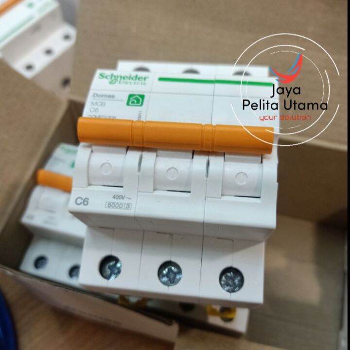 mcb new domae 3p c6-10-16-20a domae Schneider | Lazada Indonesia