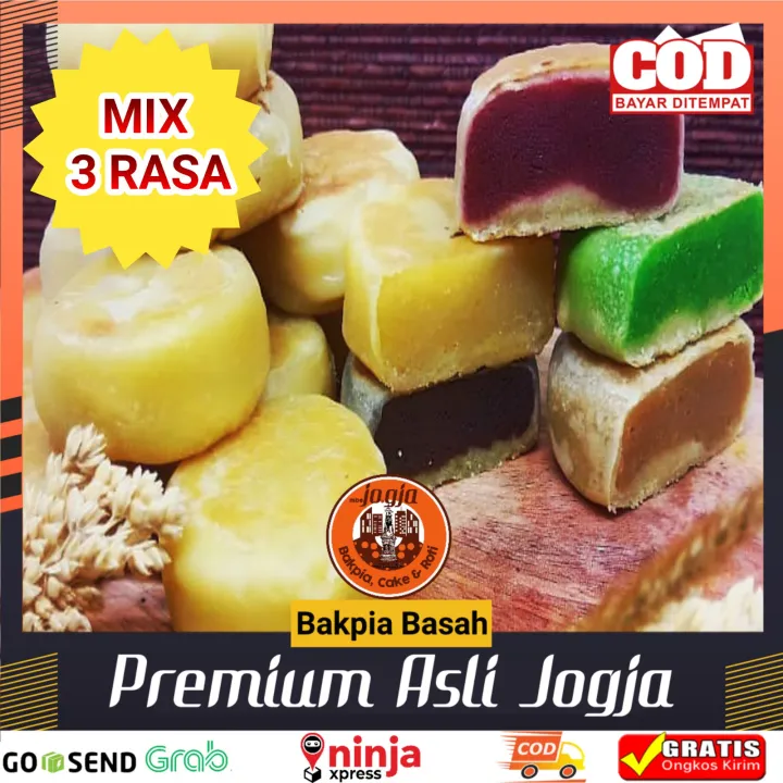 Bakpia Basah Premium Mix 3 Rasa Asli Khas Pathok Jogja Kemasan Sekat ...