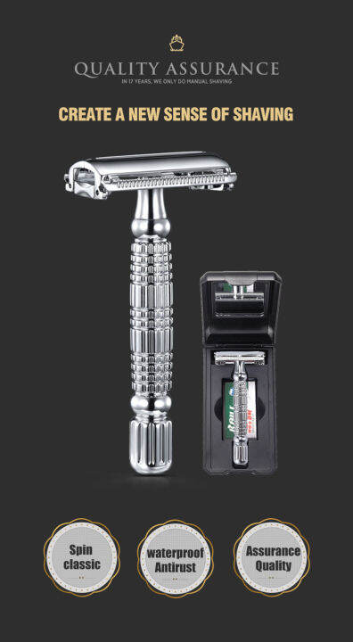 HOL BAILI Men Women Manual Classic Double Edge Safety Razor Wet Shaving ...