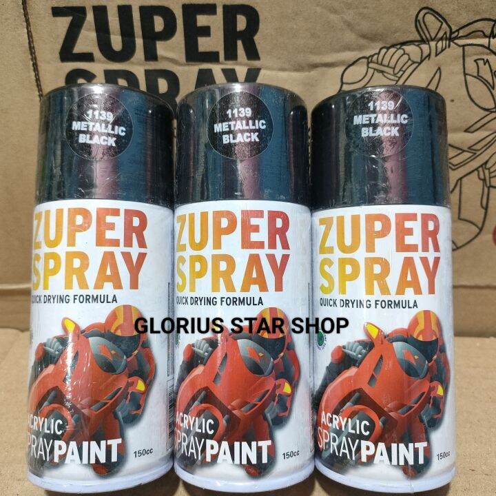 Pilox Pilok Zuper Cat Semprot Warna Metalic Black Hitam Metalik 1139 150cc Spray Paint | Lazada ...