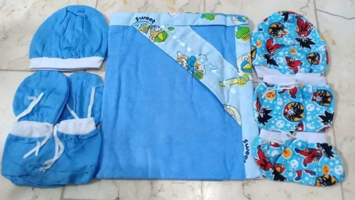 Pranela with 2 sets of 3in1 mittens,booties,bonet/ Infants wear | Lazada PH