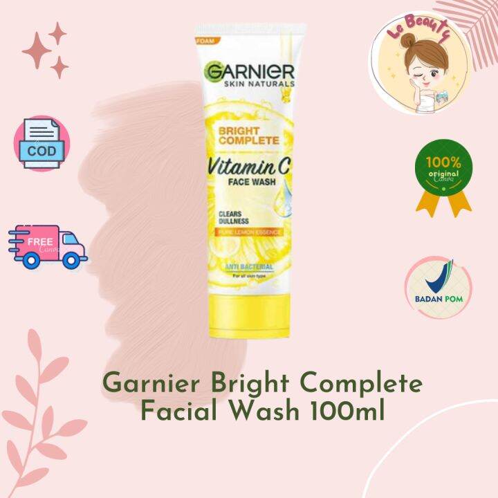 Garnier Bright Complete Facial Foam 100ml / Pencuci muka / Sabun cuci ...