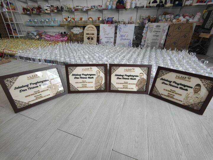 A4 Size Engrave Photo / VIP Gifts / Custom Wood Frame + Box + Sticker ...