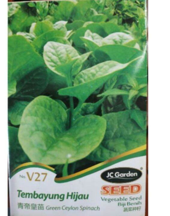JC Green ceylon spinach vegetable seed/biji benih tembayung hijau 帝皇菜种子 ...