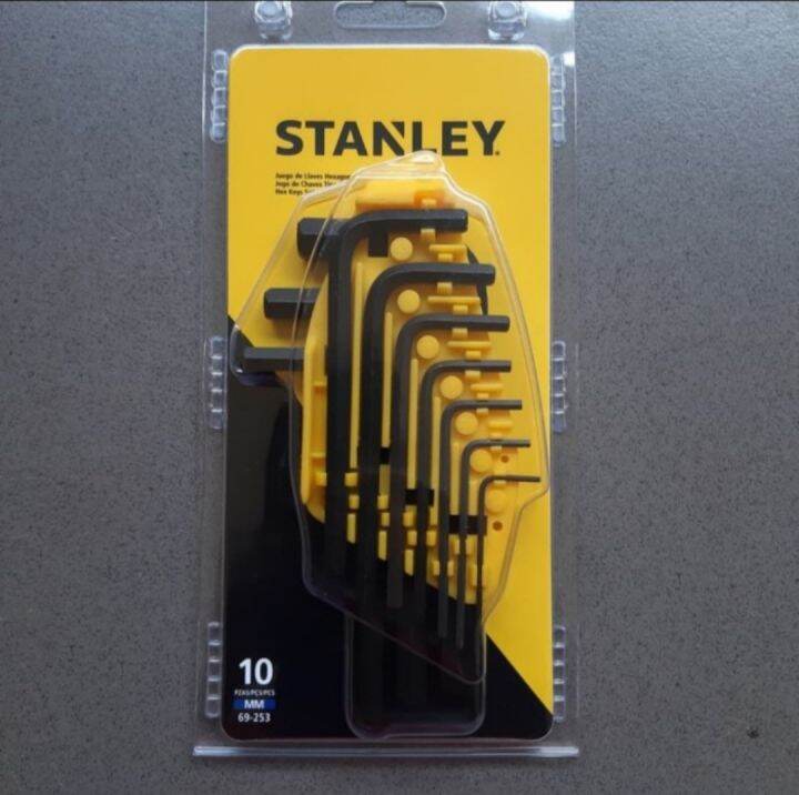 STANLEY Kunci L set 10 Pcs Hex Key Pendek Ukuran mm mili metric Black ...