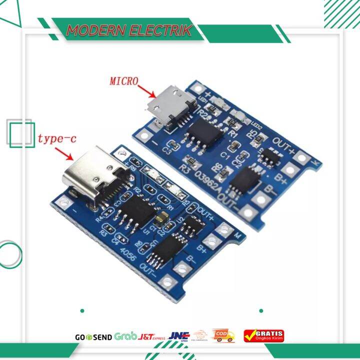 TP4056 Power Bank Li-ion Charger Kit Modul 5V 1A Micro/C Protection ...