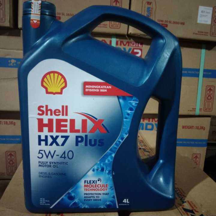 OLI SHELL Helix HX7 Plus 5W-40 FULLY SYNTHETIC 4L 4000ML | Lazada Indonesia