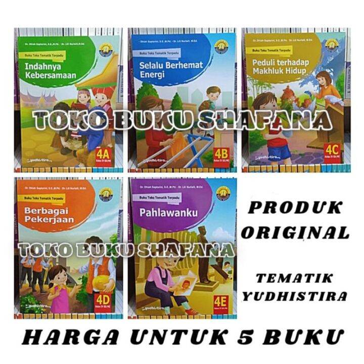 Paket 5 Buku Tematik Terpadu Yudhistira 4A 4B 4C 4D 4E K13 Edisi Revisi ...