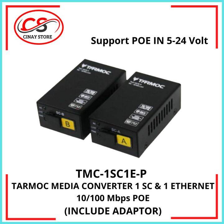 Tarmoc TMC-1SC1E-P | 1 FO 1 LAN 10/100 POE IN 5-24V HTB 3100 A+B ...