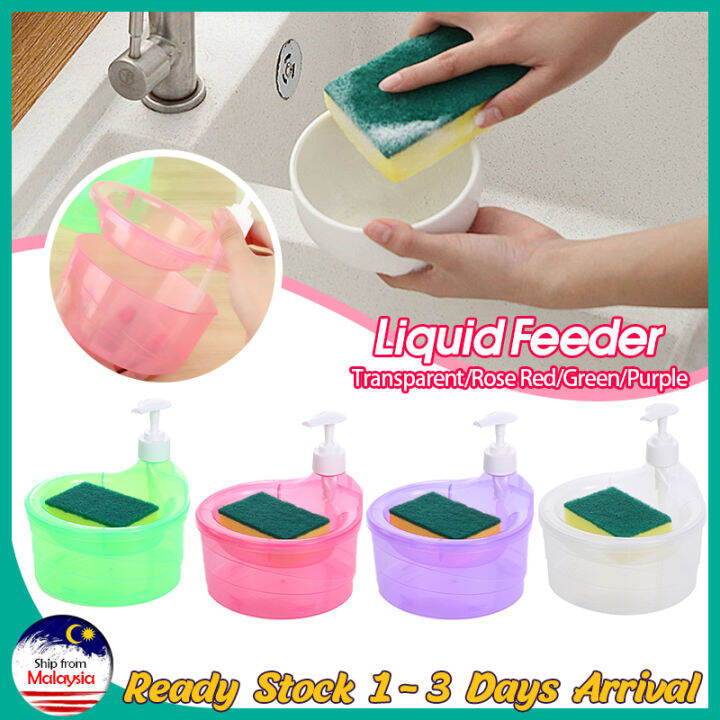 [FREE SPONGE] 2 in 1 Soap Dispenser Soap Pump Sponge Caddy Kitchen ...