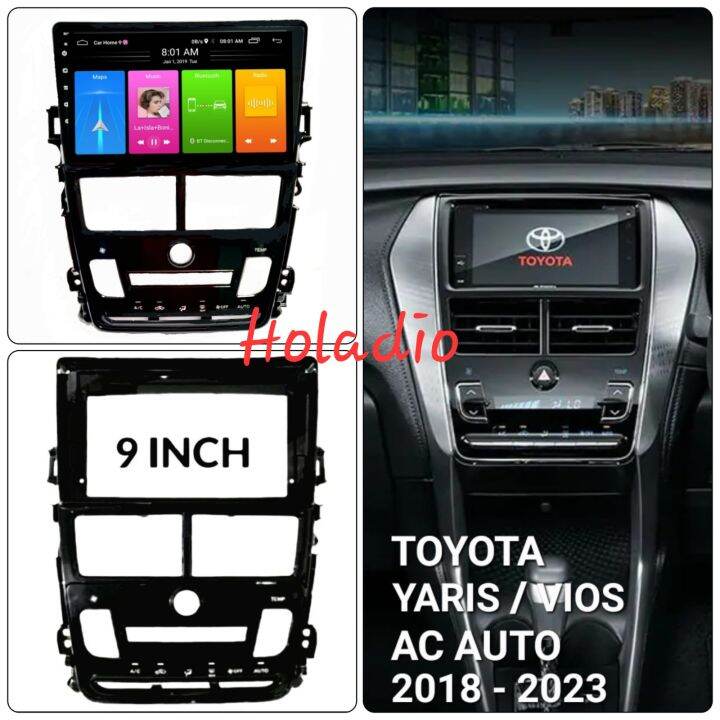 FRAME HEAD UNIT ANDROID 9 INCH UNTUK TOYOTA VIOS / TOYOTA YARIS TAHUN ...