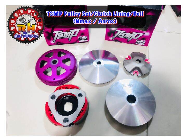 TSMP CVT Parts for Nmax/ Aerox (Pulley Set/Clutch Lining/Clutch Bell ...