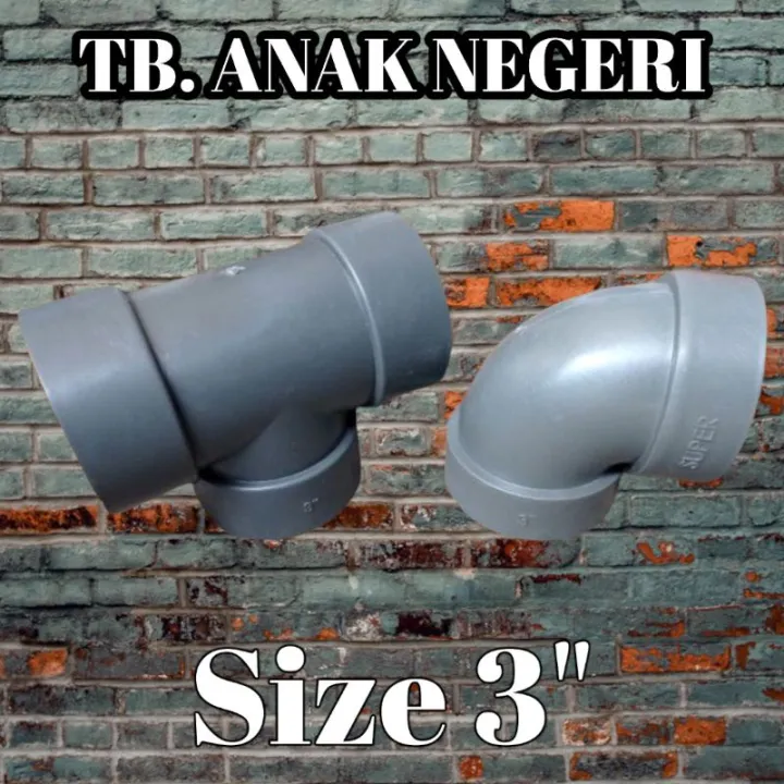 Keni pipa pvc T tee pipa air pvc 3 inch tebal | Lazada Indonesia
