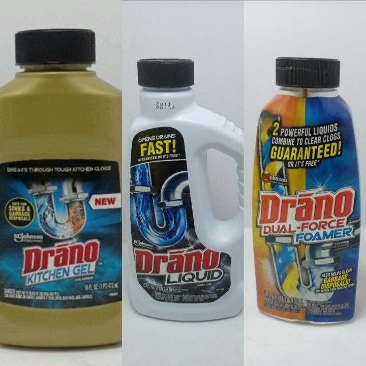 DRANO KITCHEN GEL clogs remover 473ML, LIQUID 946ML, DUAL FORCE FOAMER ...