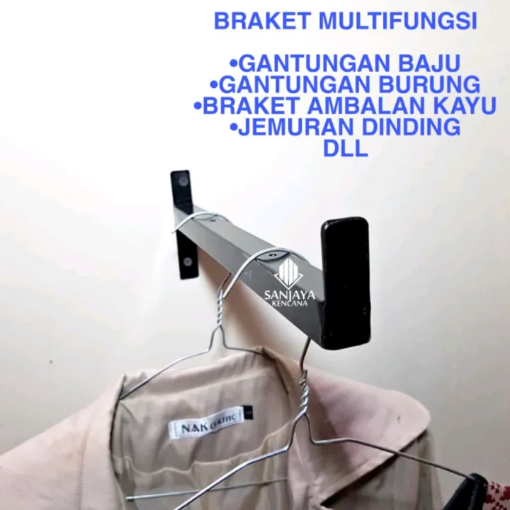 (SL) Bracket Ambalan Dinding Gantungan Baju Bracket Jemuran Serbaguna ...