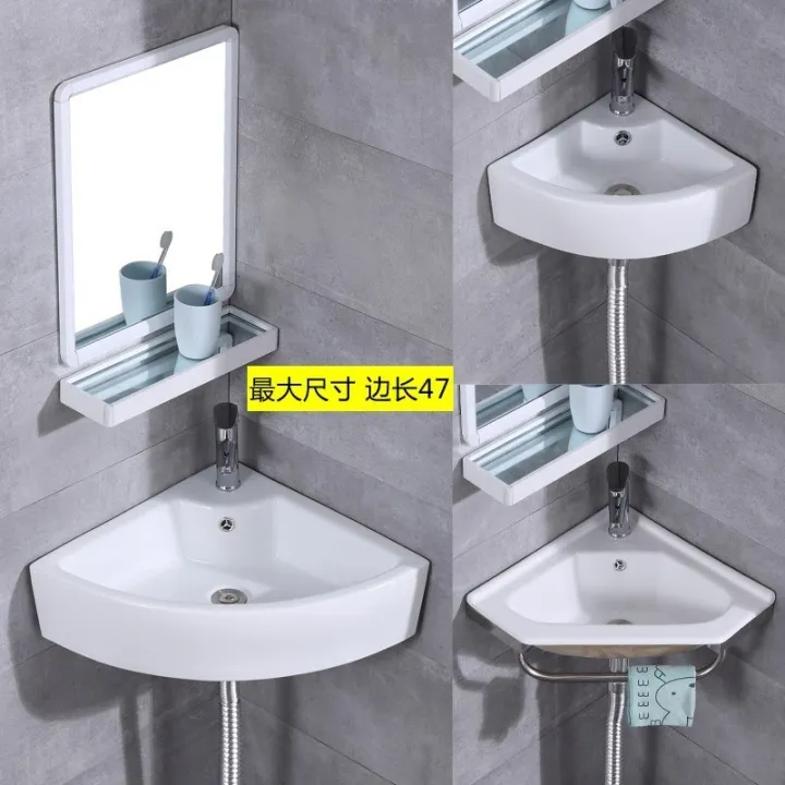 Right Angle Ceramic Small Wall-Mounted Wash Basin Children's Small ...