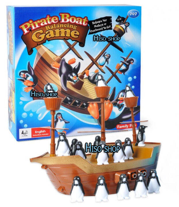เพนกวินตกเรือ Pirate Boat Balancing Game Board Game Pirate Boat ...