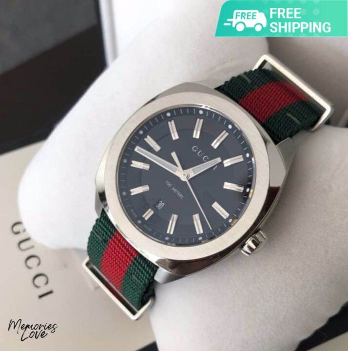 นาฬิกา GUCCI GG2570 BLACK DIAL GREEN RED YA142305 ขนาด 41 มม. | Lazada ...