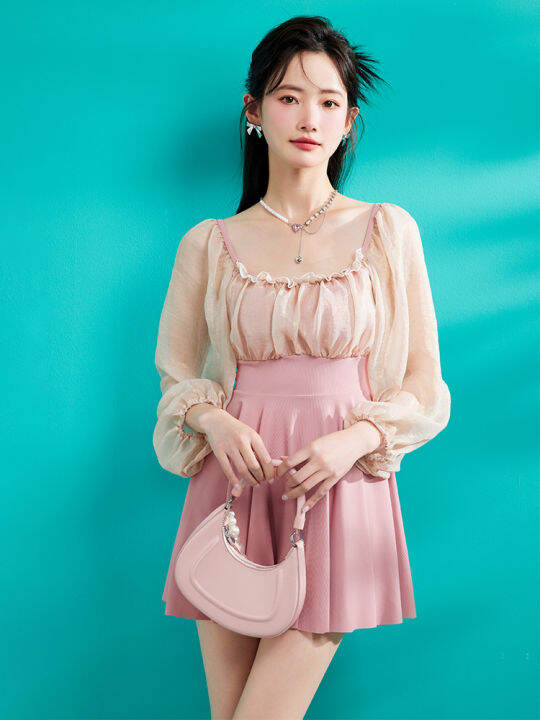 Yisha feya ชุดว่ายน้ำผู้หญิงชุดว่ายน้ำแช่น้ำพุร้อนไซส์ใหญ่สำหรับสาวอวบ ...