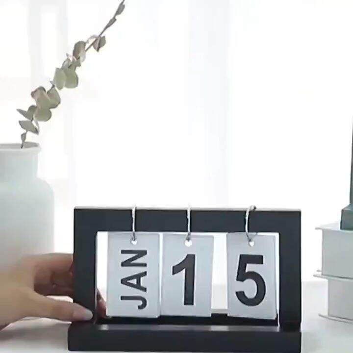 Wooden Desktop Calendar Creative Flip-Style with Card Design Perfect ...