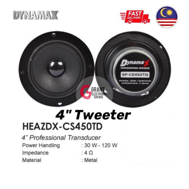 DYNAMAX 4" Tweeter 30w 4ohm CS450TD 4inci Karaoke Tweeter | Lazada