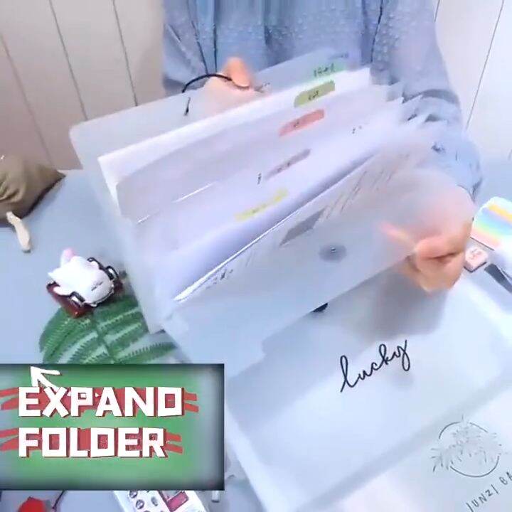 A4 Classified Transparent File Folder 5/8/12 Pockets Organ Bag ...